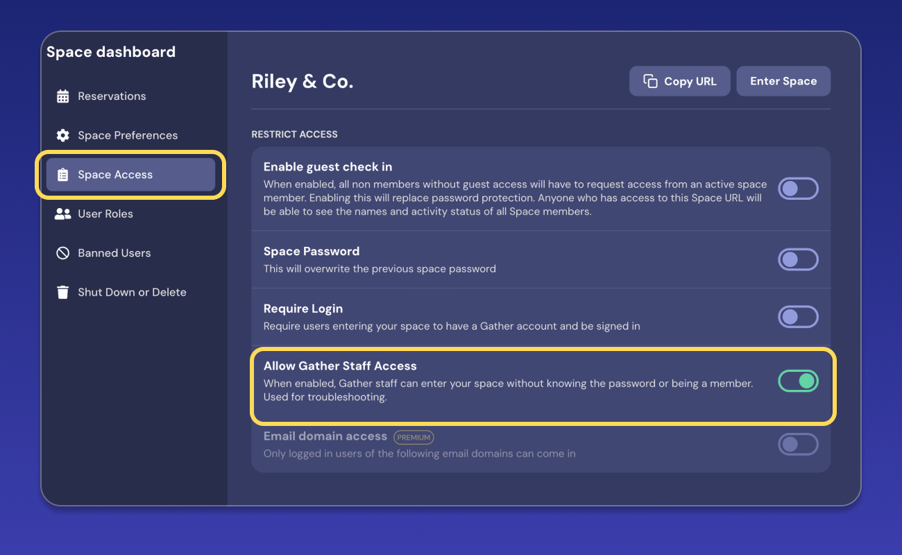 Limit How People Access Your Space – Gather