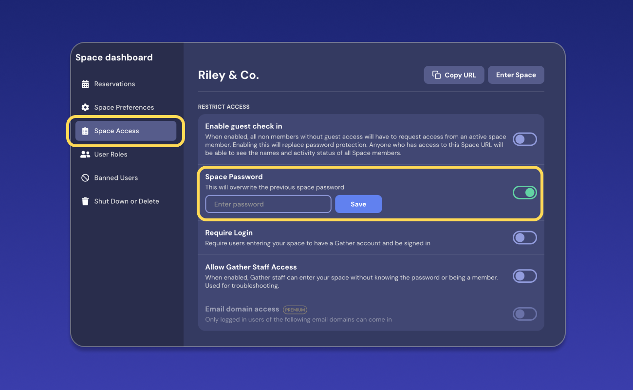 Limit How People Access Your Space – Gather