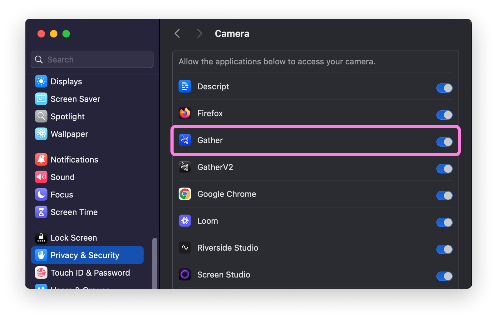 Set Desktop Browser and System Permissions – Gather
